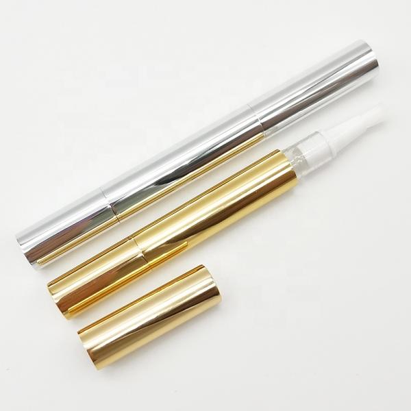 Quality 2ML Twist Cosmetic Container Cuticle Nail Oil Empty Aluminium Twist up Lip Gloss Pen Packaging for sale