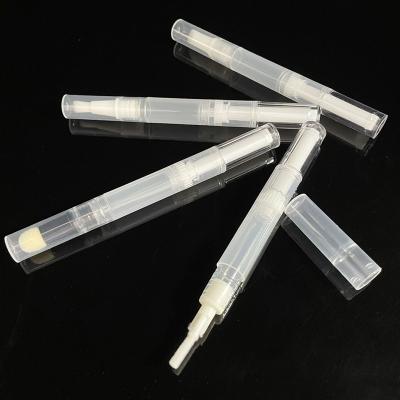 China 2ml 4ml Empty Cosmetic Tube Clear Empty Lip Gloss Tube Pen With Brush Applicator for sale