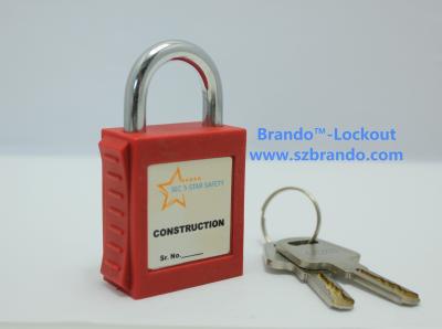 China BO-G41 25mm Hardened Short Steel Shackle Colourful Safety Lockout Padlocks for petrochemical industry ect for sale