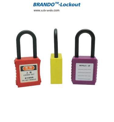 China 38mm  new design ce approval nylon shackle safety padlock for different color for sale