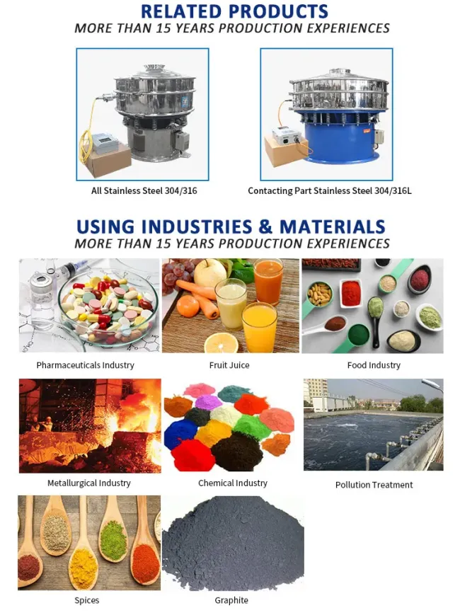 Round Shape Centrifugal Vibration Screener/Vibrating Sieve Screen with Ultrasonic System