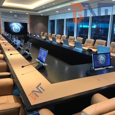 China BNT Ultra Thin Design Build in 17.3 Inch Retractable Monitor Motorized Pop up Lcd  Lift for Conference System for sale