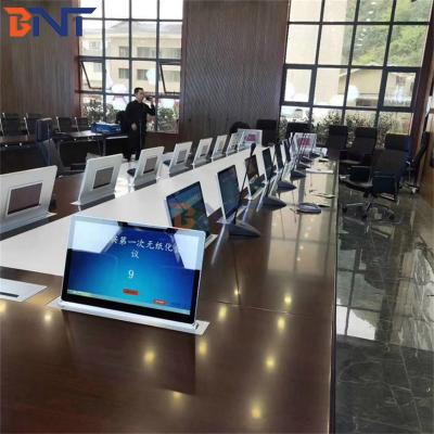 China BNT 17.3" Retractable Touch Screen Hidden in Meeting Table Flip up Lcd Monitor Lift/conference Table Pop up Lcd Monitor Lift for sale