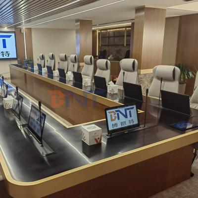 China BNT 17 3 Retractable Touch Screen Hidden in Meeting Table Flip up LCD Monitor Lift for sale