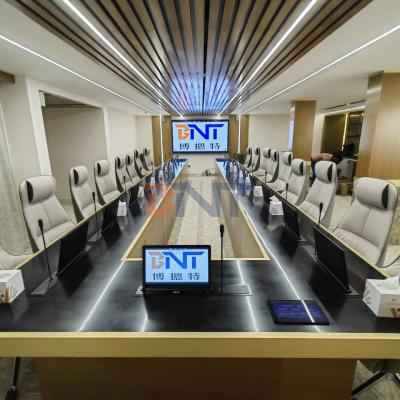 China BNT 17 3 Retractable Touch Screen Hidden in Meeting Table Flip up LCD Monitor Lift for sale