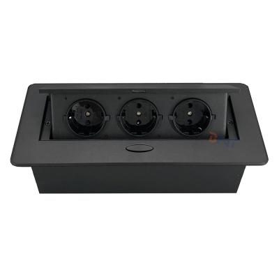 China Melloni Pop-Up Tabletop Socket 3 AC Outlets Retractable Hidden Recessed Power for Kitchen Desktop EU Socket Tabletop Accessory for sale