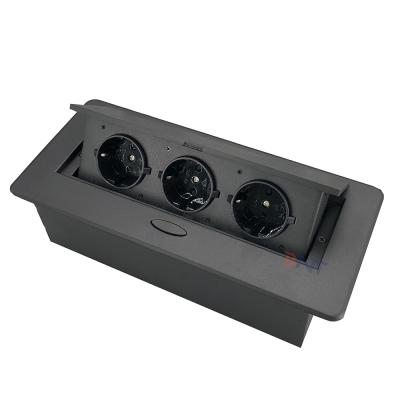 China Melloni Pop-Up Tabletop Socket 3 AC Outlets Retractable Hidden Recessed Power for Kitchen Desktop EU Socket Tabletop Accessory for sale