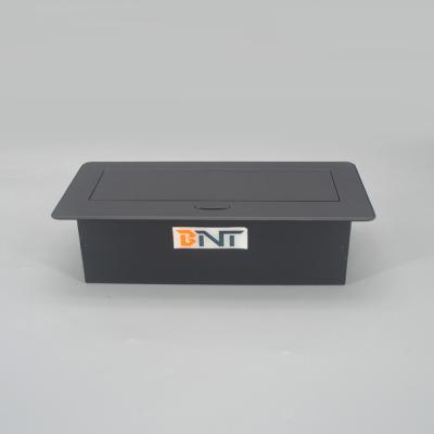 China Multi-Functional Zinc Alloy/Iron Office Desktop Tabletop Socket Pop-up Power Socket 2 RJ45 Plug 3 AC Outlets 5A Rated Current for sale