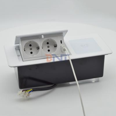 China Desktop Tabletop Power Outlet Hidden Charging Sockets Multi-Connection Pop-Up Socket featuring Wireless Charging EU plug for sale