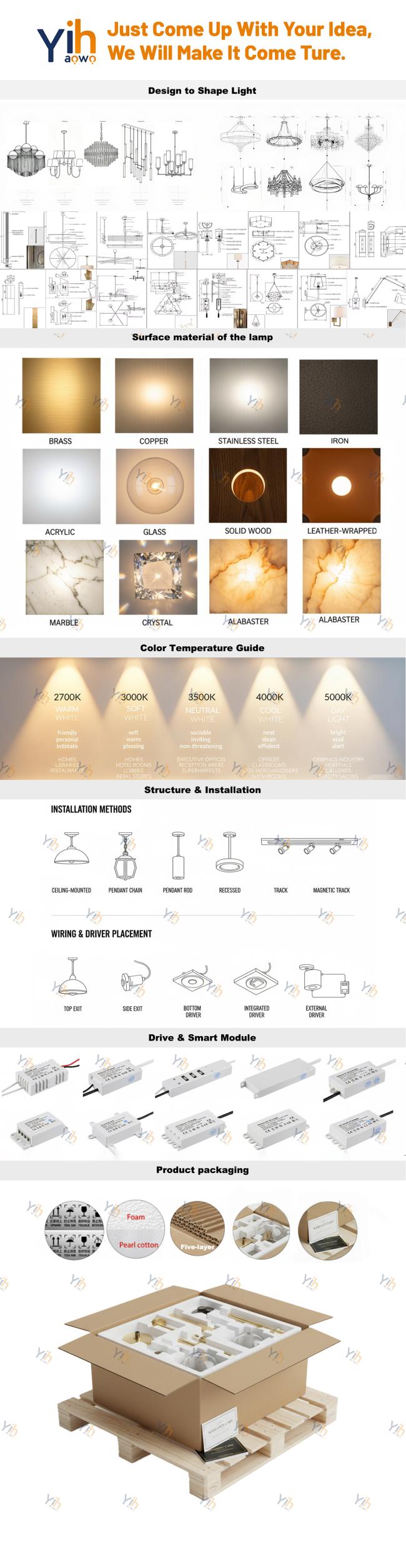 Yihao floor lamp finish options