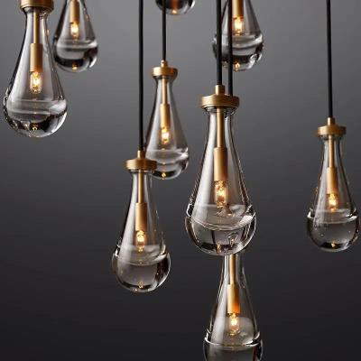 China Living Room Modern Rain Round Vintage Farmhouse Chandelier 47'' for sale