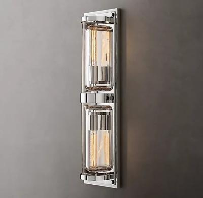 Cina K9 Lampade da parete decorative in vetro Due lampadine da parete in cristallo oro da 40W in vendita