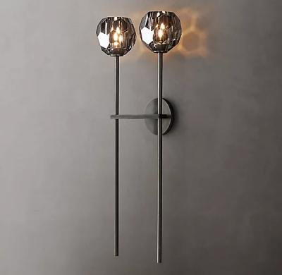 Cina Fumo di ottone massello K9 vetro Fancy luci da parete per il soggiorno camera da letto in vendita