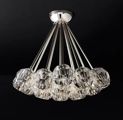 China Clear K9 Glass Luxury Ceiling Lights Polished Nickel Finish for sale