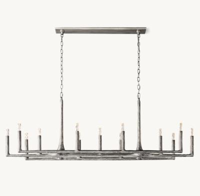 Cina 72' Vintage Farmhouse Chandelier con G9 Antico Lanterna di ottone Luce pendente in vendita