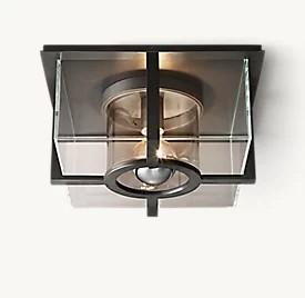 China Inner Cylindrical Shade Brass Ceiling Light Flush Mount 40w for sale