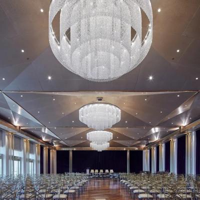 China OEM Ceiling Mounted Large Hotel Lobby Chandeliers For High Ceilings for sale