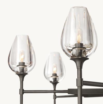 China Large Modern Glass Drop Light Chandelier for sale