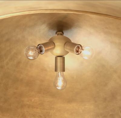 Cina Nickel / ottone / bronzo Grande cupola pendente luce altezza regolabile in vendita