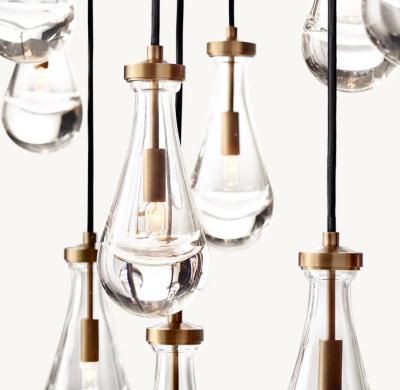 中国 8'-12' H レインドロップ 立方形のチェンデリア 天井灯 54' 販売のため