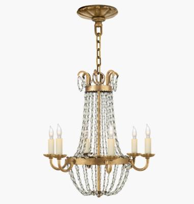 China CHC 1407 Petite Paris Flea Market Chandelier Seeded Glass Shade Polished Nickel / Gilded lron / Antique-Burnished Brass / Sheffleld Silver for sale