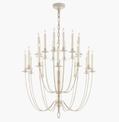 Cina TOB 5205 Erika Candelabro a due strati Candelabro di cristallo in ottone bianco / vecchio belga in vendita