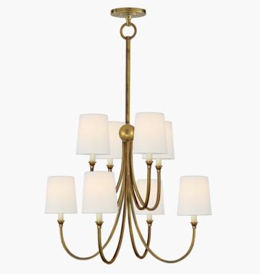 Cina TOB 5010 Candelabro a canna grande altezza 37,5" O/A con presa 8 - E12 Candelabro con ombra di lino in vendita