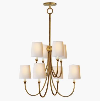 Cina TOB 5010 Candelabro a canna grande altezza 37,5" O/A con presa 8 - E12 Candelabro con ombra di lino in vendita