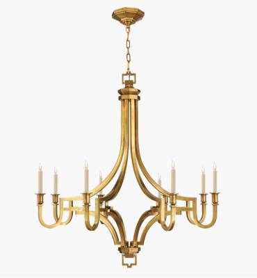 Cina CHC 1562 Gran candelabro di Mykonos di ferro invecchiato / candelabro di cristallo in ottone antico bruciato in vendita