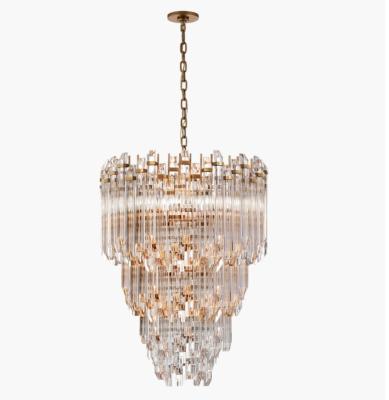 China SK 5423 Adele Three-Tier Waterfall Brass Crystal Chandelier Polished Nickel / Hand-Rubbed Antique Brass With Clear Acrylic for sale