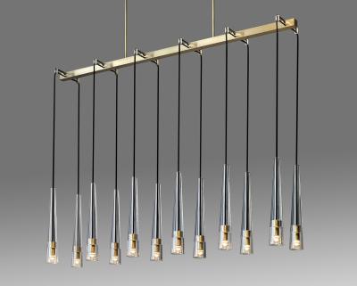 China Adjustable Height Linear Brass Chandelier for Restaurants and Hotels for sale