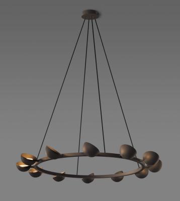 China 12-Light Brass Chandelier with Adjustable Height for Modern Home Decor for sale