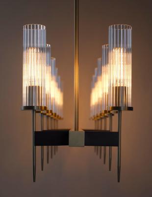 China ALOUETTE Contemporary Brass Copper Adjustable Height E12 Base ChanDELIER for sale