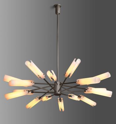 China Adjustable Height Brass Copper Circular Chandelier with UV Printing for sale