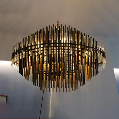 China Brass Tube LED Chandelier for Living Room Warm White 3500K for sale