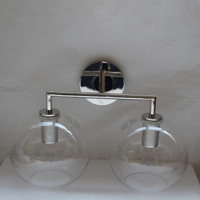 China Modern Brass LED Wall Lamp with Glass Shade Warm White for sale