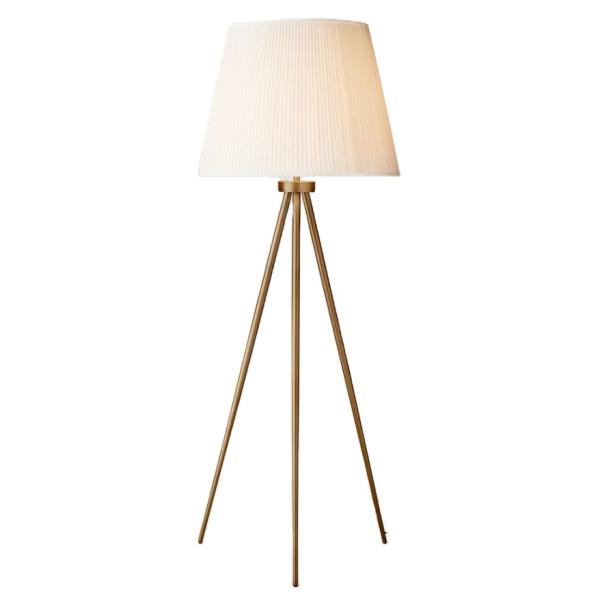 Quality Customized Adjustable Height Brass LED Floor Lamp with 3500K Warm White Light for Hotel and Living Room for sale
