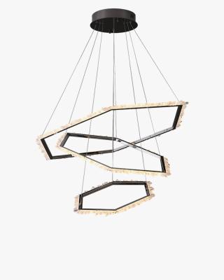 China Adjustable Height Crystal Shade Chandelier with 3500K Warm White Light for Modern Interiors for sale