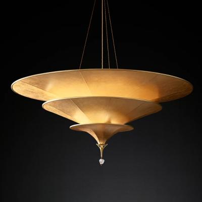 China Custom LED Copper Pendant Light Chandelier with Dimmable Vintage Design for High Ceiling for sale