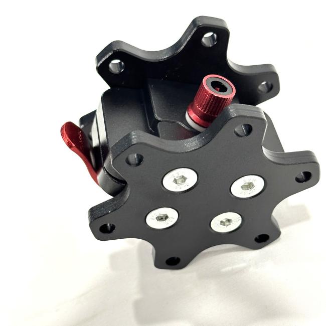 Gaming steering wheel quick release adapter - front view