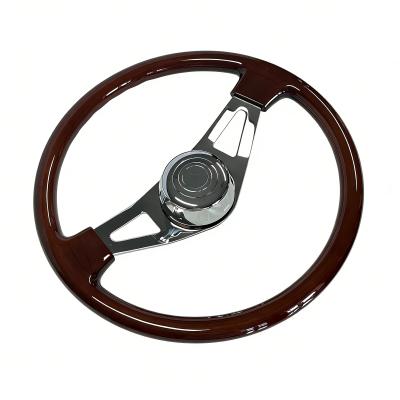 China 18 Inch Aftermarket Walnut Wood Steering Wheels For Classic Trucks for sale
