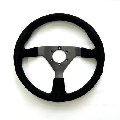 China Aluminum Alloy Suede Racing Steering Wheel 6 Bolt 6x70mm 350mm Deep Dish 36mm for sale
