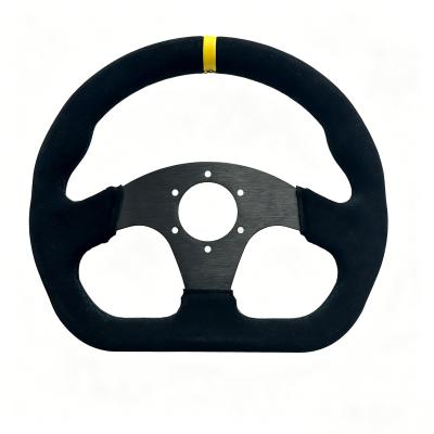China Premium 320mm 6061 Aluminum Sim Racing Steering Wheel D Style For PC Game for sale