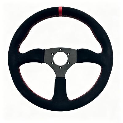 China DELUXON 350mm Deep Dish 65mm Racing Steering Wheel 6 Bolt Universal Suede Performance Wheel for sale