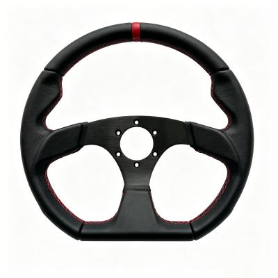 China 14Inch Track Racing Steering Wheels Flat Microfiber Leather Car Drift PC Game PCD 6x70mm for sale