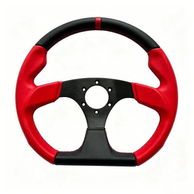 China Flat Red Microfiber Leather Dragster Racing Steering Wheels PC Sim Gaming for sale