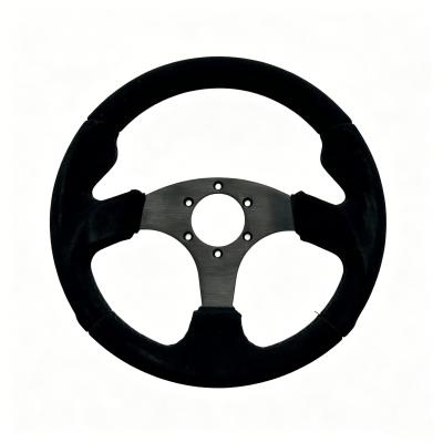 China 320mm Flat Bottom Lightweight Steering Wheel Black Suede For Drift & Racing Cars for sale