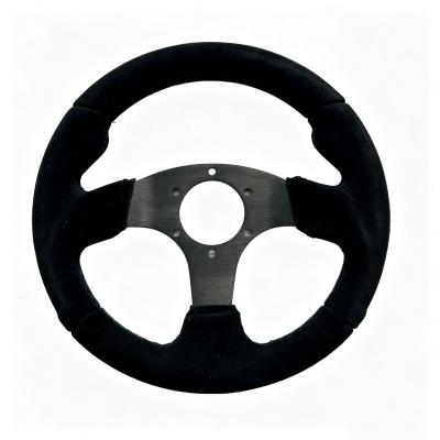 China 280mm Flat Bottom Lightweight Steering Wheel Black Suede For Drift & Racing Cars for sale