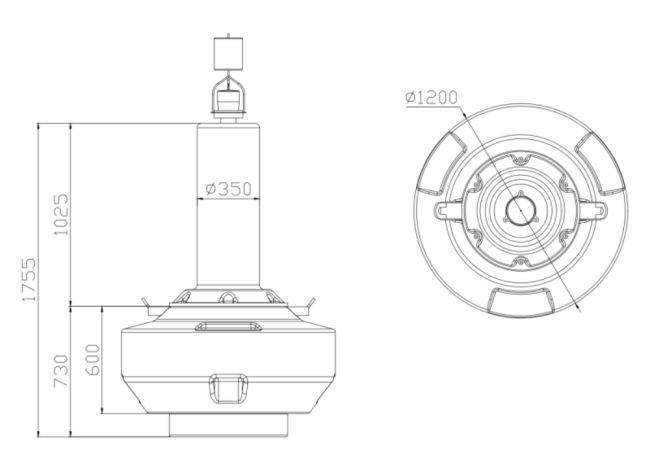 Cardinal marker marine buoy 