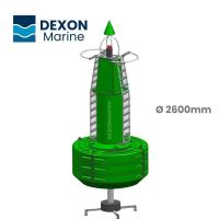 Quality 2600mm Green Solar Powered Boat Navigation Buoys With Marine Lantern Or AIS for sale
